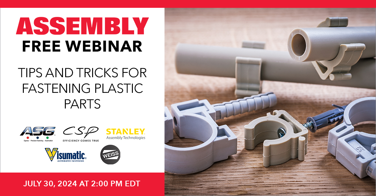 Tips and Tricks for Fastening Plastic Parts Webinar | Visumatic ...